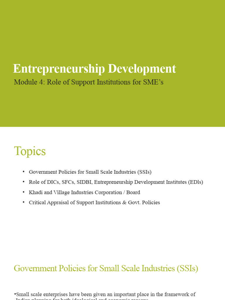 SME Support Institutions & Policies | PDF | Small Business ...