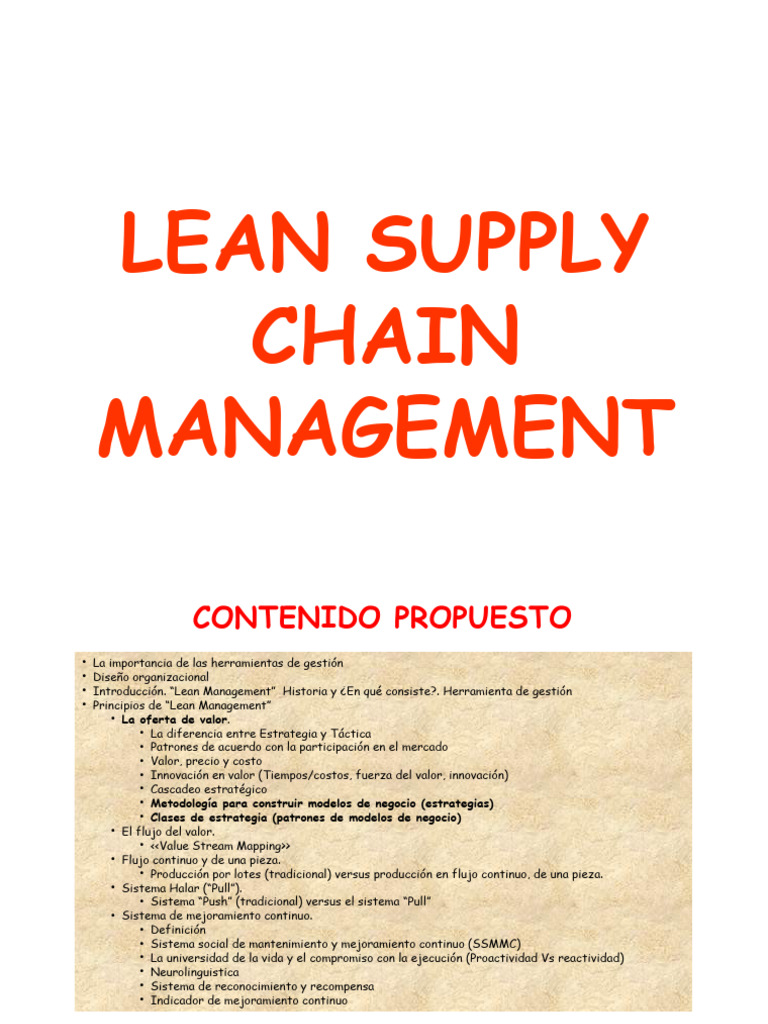 Lean Supply Chain Management Envío 1 | PDF | Lean Manufacturing ...