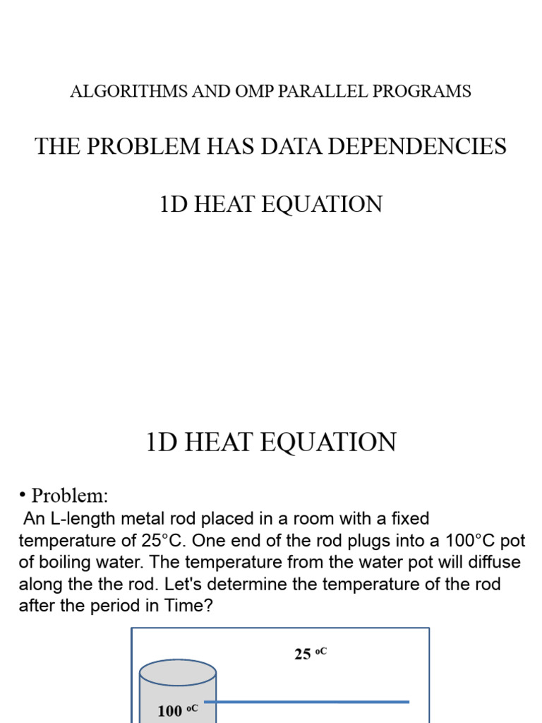 Exercise - 1D Heat Equation - OMP | PDF | Temperature | Physics