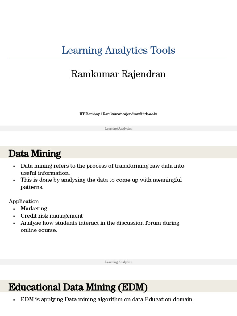 Lec 2 Academic Analytics And Educational Data Mining Pdf Analytics Learning