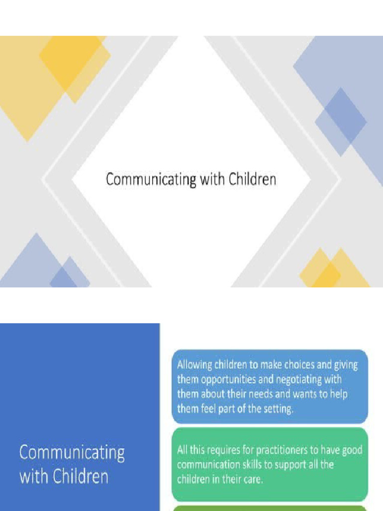 Communicating With Children | PDF