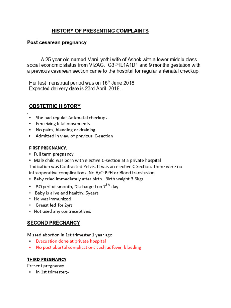 OBGY CASE Post CS | PDF | Pregnancy | Caesarean Section