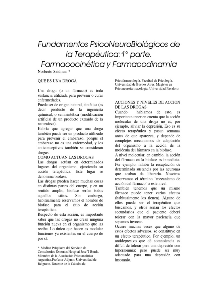 Farmacocinetica Farmacodinamia | PDF | Drogas | Farmacocinética