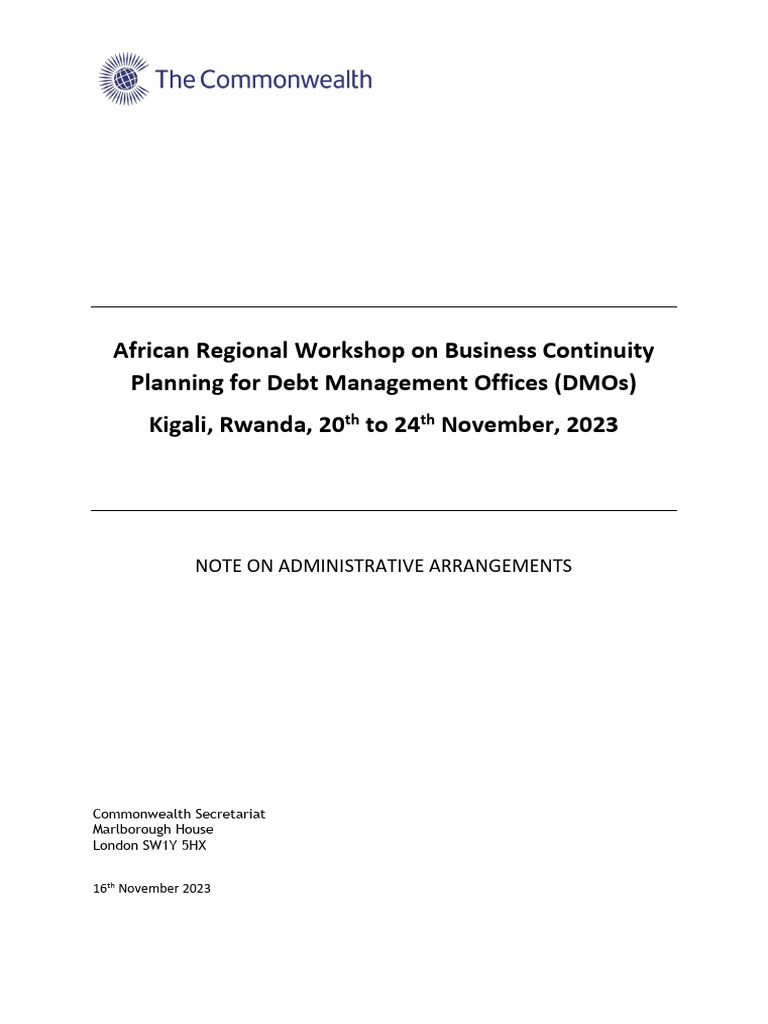Administrative Note - BCP Workshop - 18.11.2023 | PDF | Debit Card | Rwanda