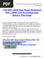 CSS MPT 2025 Orignal Paper With Solution Key | PDF