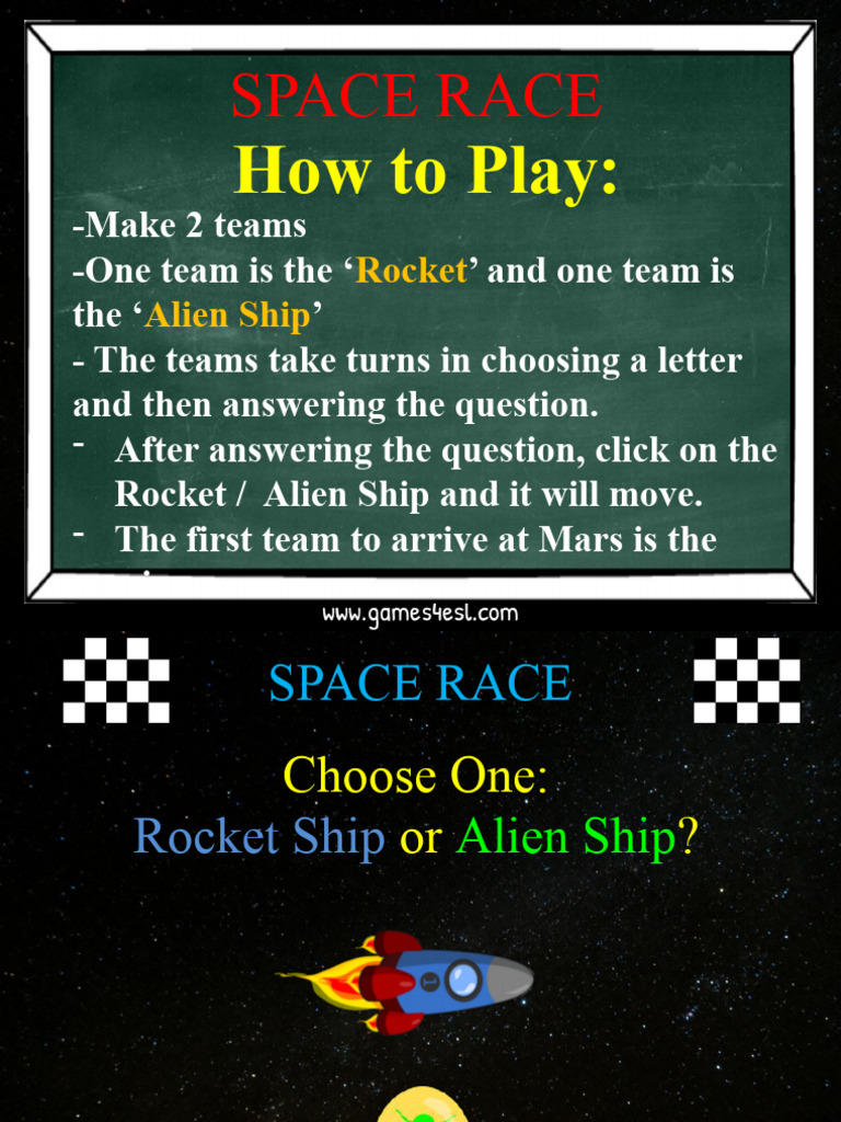 Space Race: Fun Grammar Game | PDF | Language Arts & Discipline ...