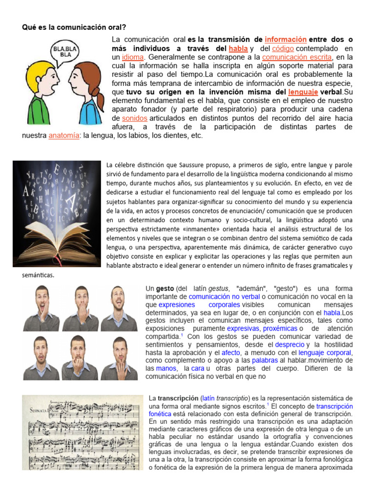 Qué Es La Comunicación Oral | PDF | Comunicación | Lingüística