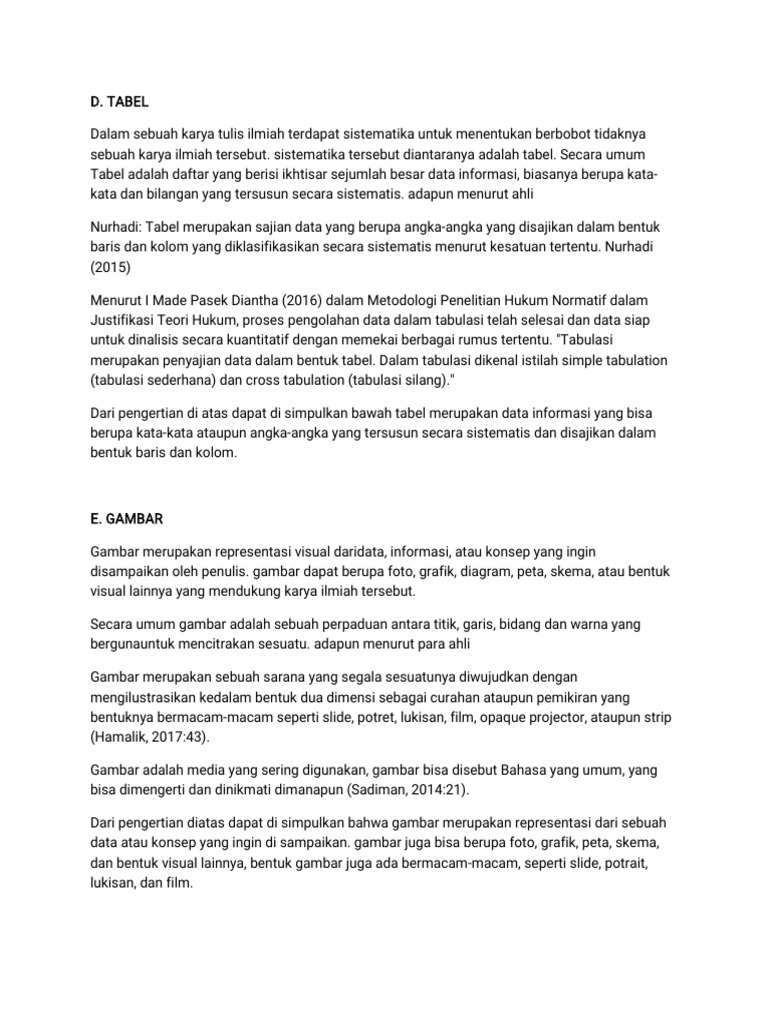 Tabel dan Gambar dalam Karya Ilmiah | PDF