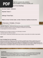 Lesson Plan Setswana | PDF