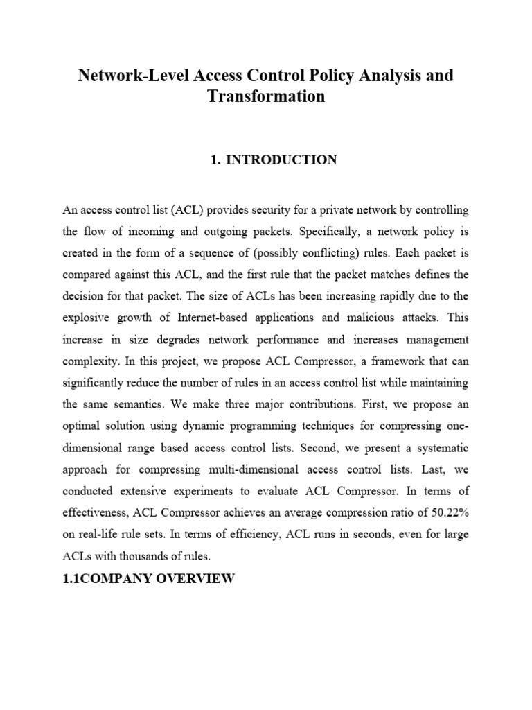 Network Level Access Control Policy Analysis and Transformation Full | PDF | Operating System ...
