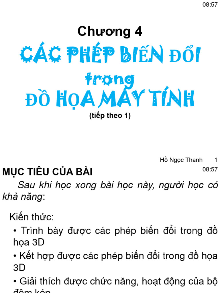 DHMT - 7 - Bien Doi Hinh (Tiep Theo) - HVHK - Thanh - 2023 - Slide | PDF