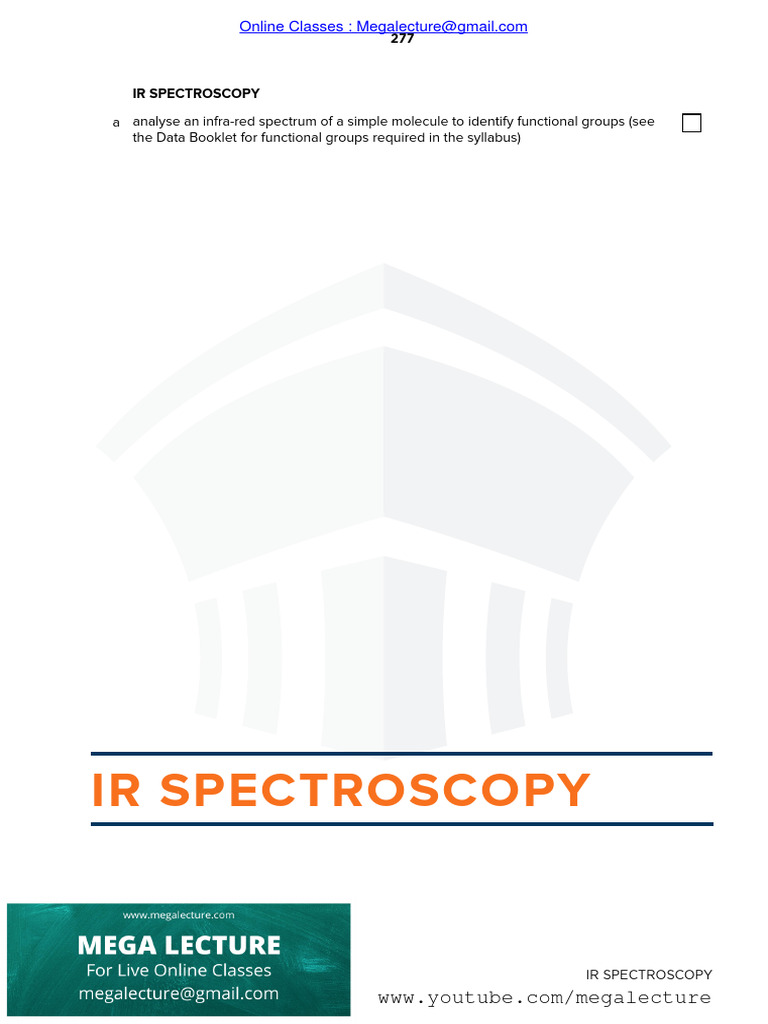 19 IR Spectroscopy Notes | PDF | Infrared Spectroscopy | Spectroscopy