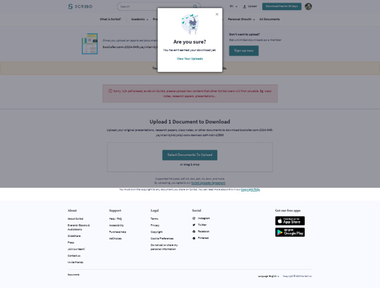 Are You Sure?: You've Uploaded 0 of The 1 Required Documents | PDF ...