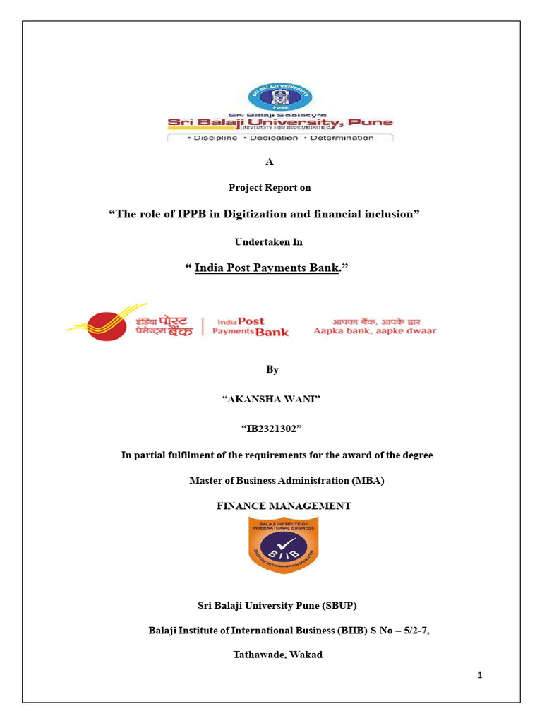 The Role of IPPB in Digitization and Financial Inclusion | PDF | Banks ...