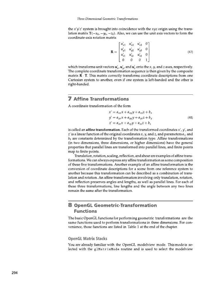 3d Geometric Transformation | PDF