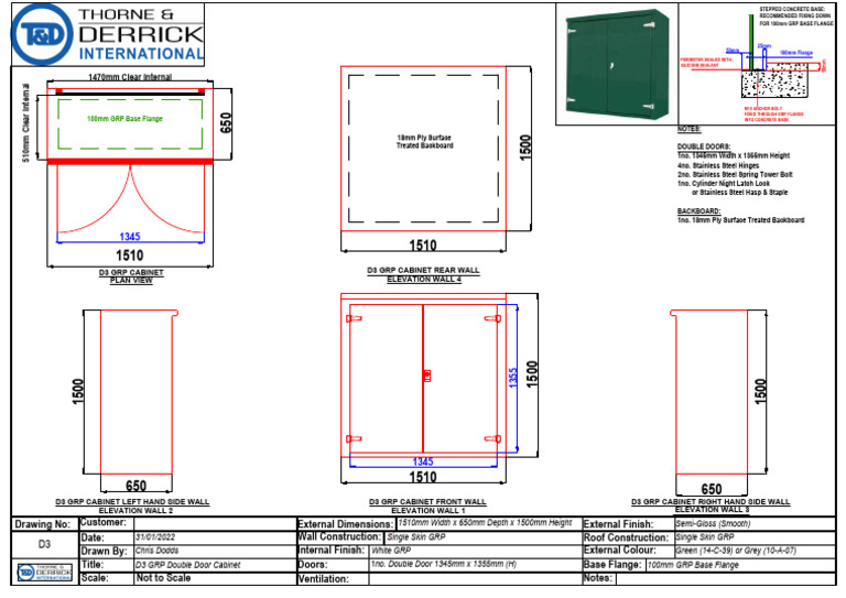 Thorne Derrick D3 GRP Double Door Cabinet | PDF | Door | Building ...