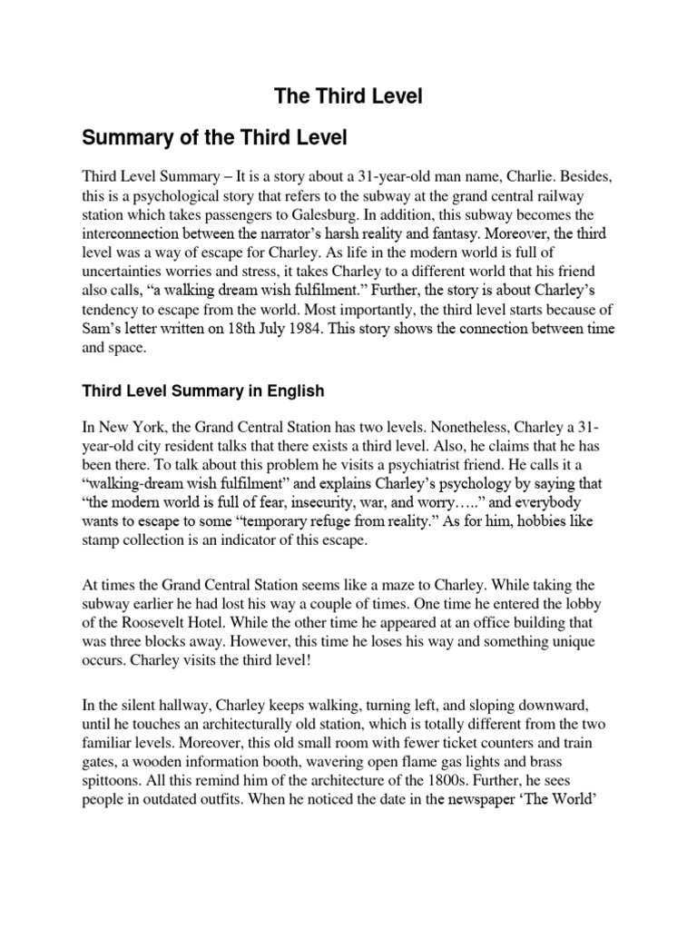 The Third Level | PDF