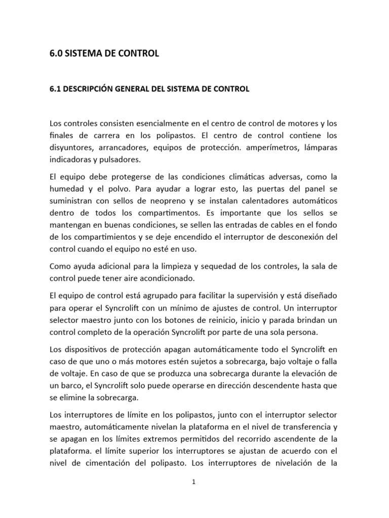 MANUAL SYNCROLIFT S-3031 - 6.0 Sistema Control | PDF | Cambiar | Relé