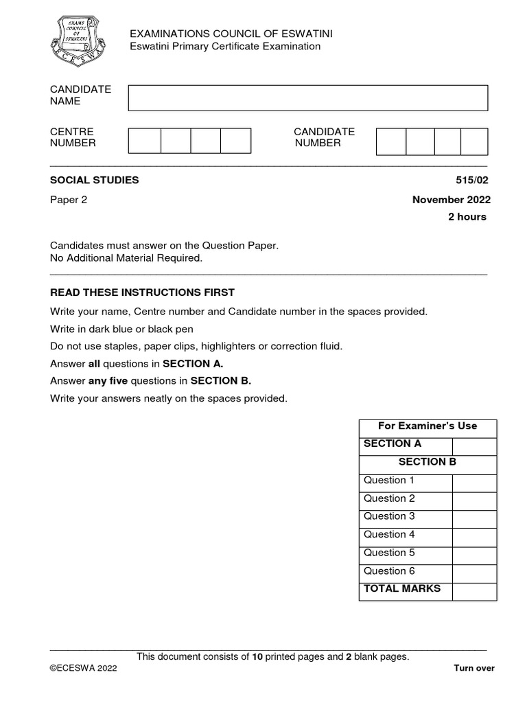 EPC Social Studies 2022 Question Paper 2 | PDF | Technology & Engineering | Finance & Money ...