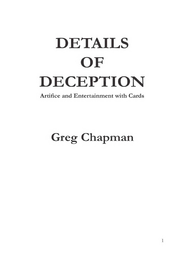 Greg Chapman - Details of Deception | PDF