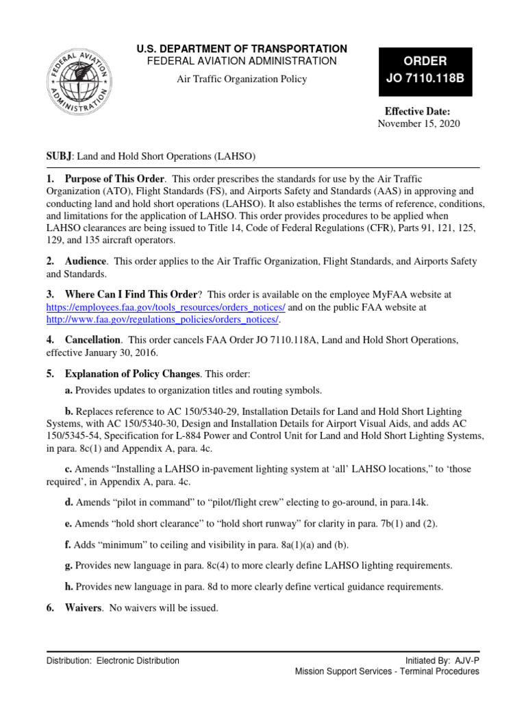 LAHSO Operations Guidelines and Standards | PDF | Air Traffic Control ...