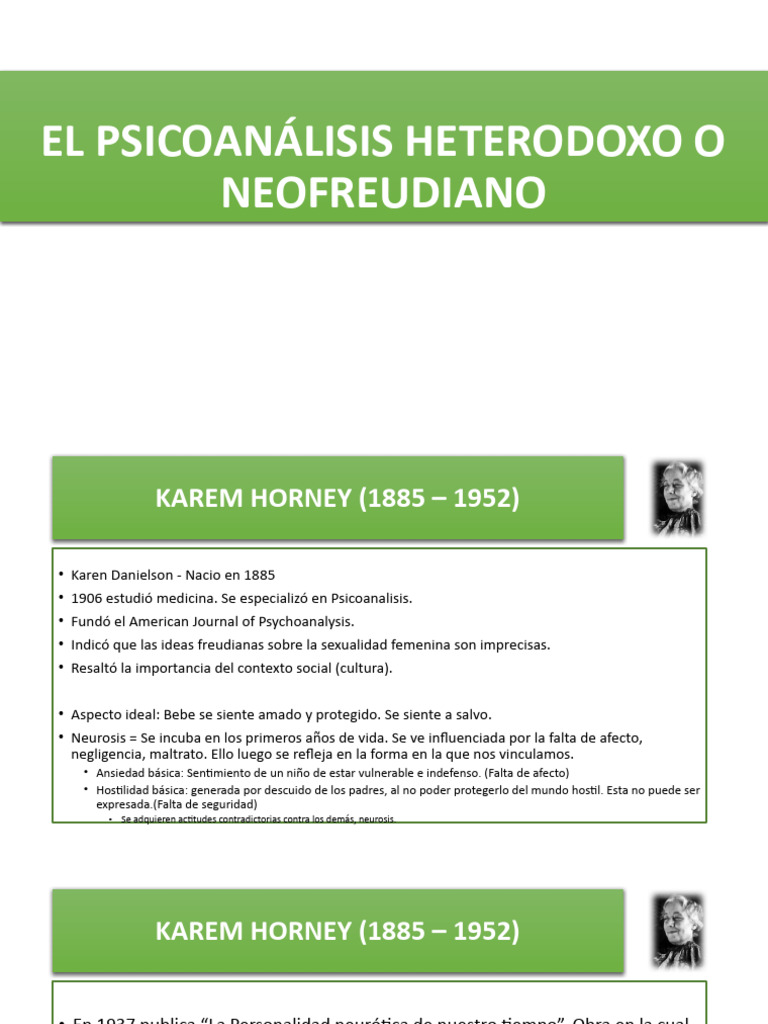 9 El Psicoanálisis Heterodoxo o Neofreudiano - Etapa 2 | PDF ...