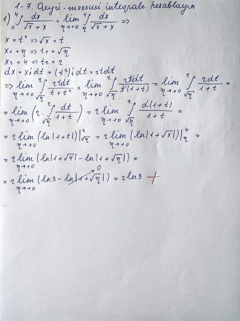 Riyazi Analiz: Limitler ve İntegraller | PDF