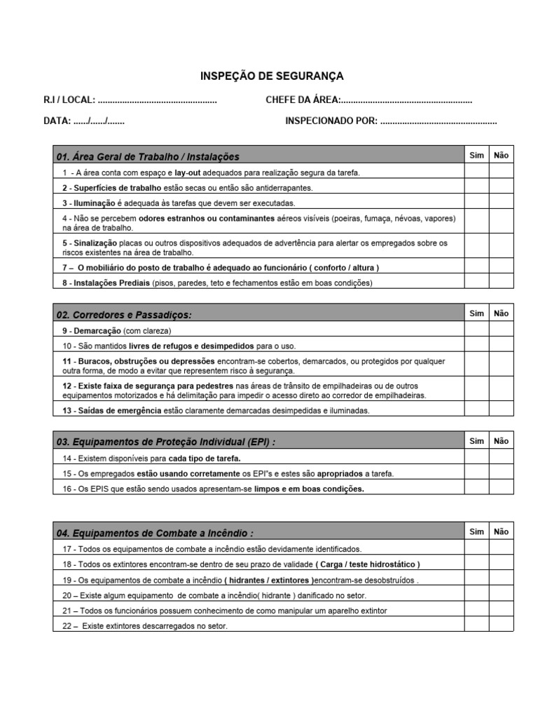 Inspecao de Seguranca - Cópia | PDF