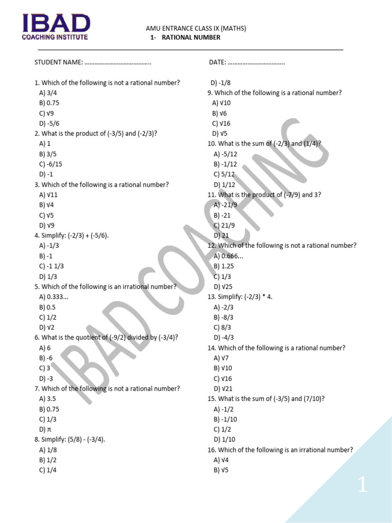 Rational Number | PDF | Rational Number | Mathematical Concepts