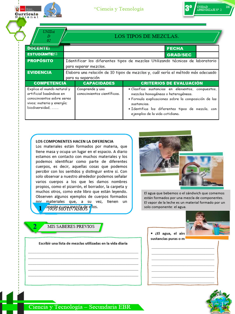 B3º ACT 2-CYT-U2 | PDF | Mezcla | Cromatografía