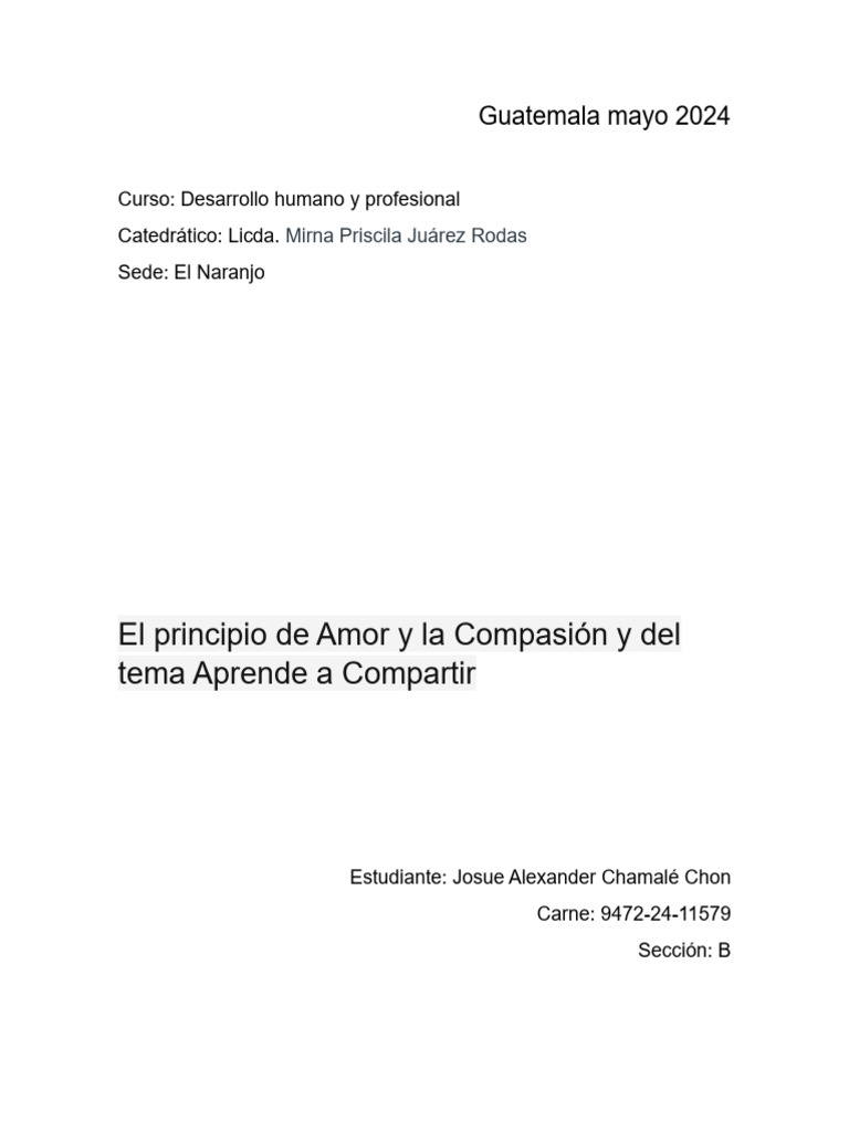 El Principio del Amor | PDF | Amor | Compasión