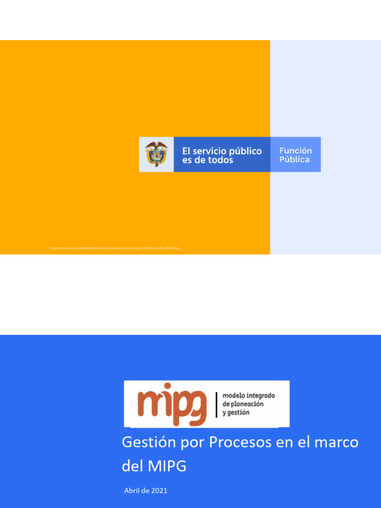 Gestión Por Procesos MIPG - Presentación | PDF | Planificación | Gobierno E