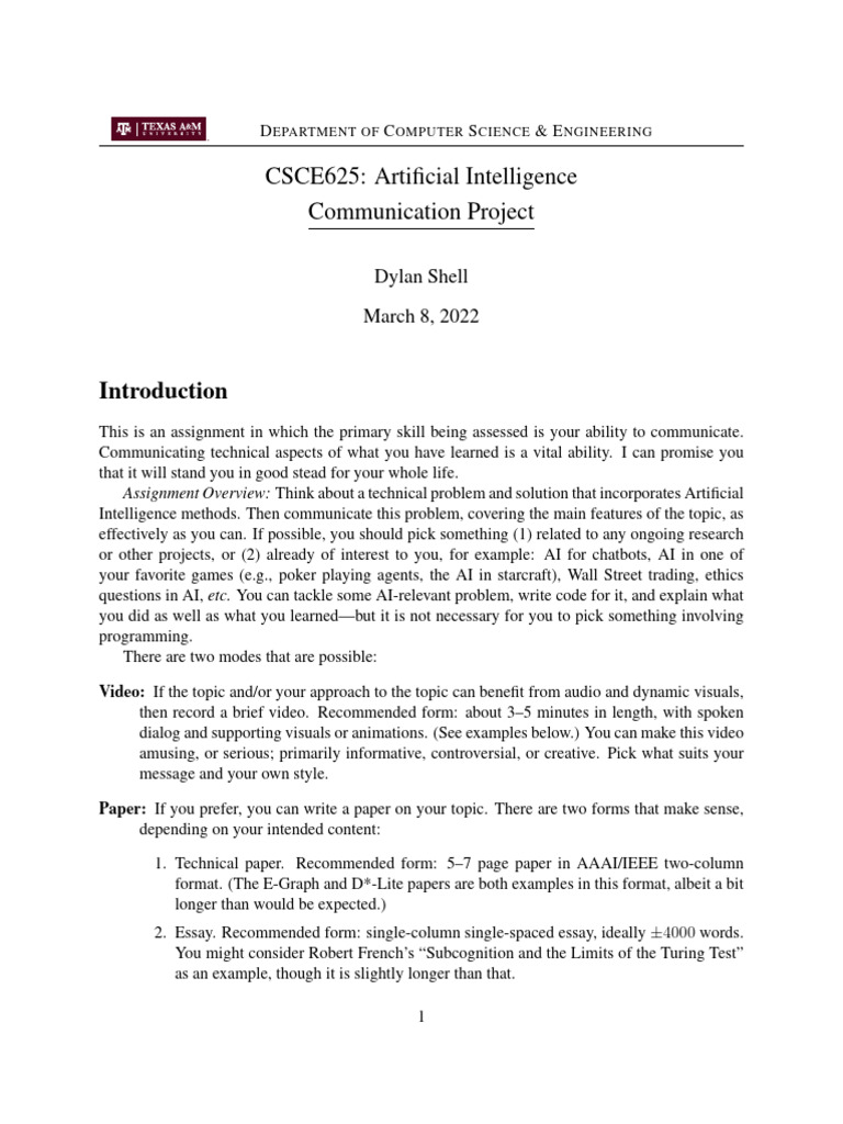 Comms Project | PDF | Artificial Intelligence | Intelligence (AI) & Semantics