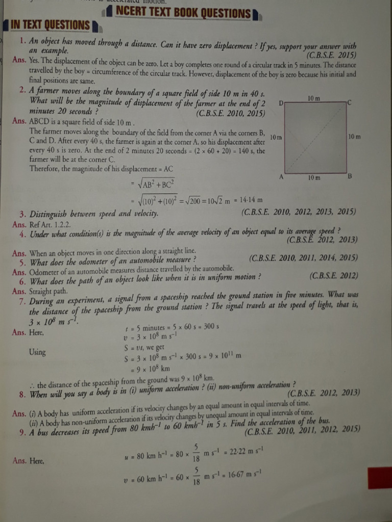 Class 9th (Physics) Motion | PDF