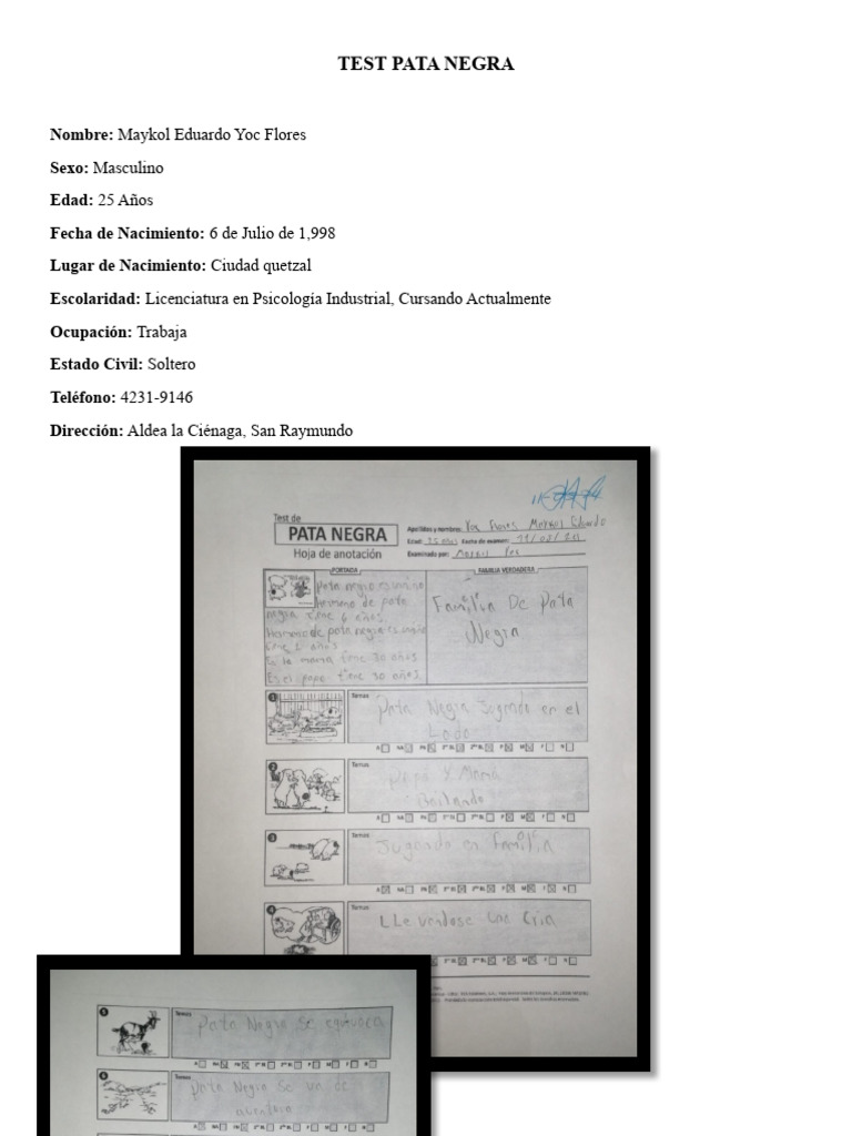 Test de Pata Negra | PDF