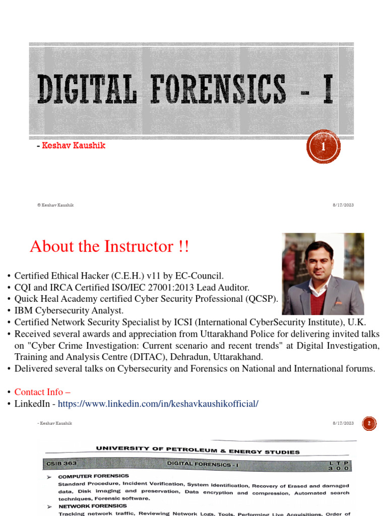 Unit 1 | PDF | Digital Forensics | Computer Forensics