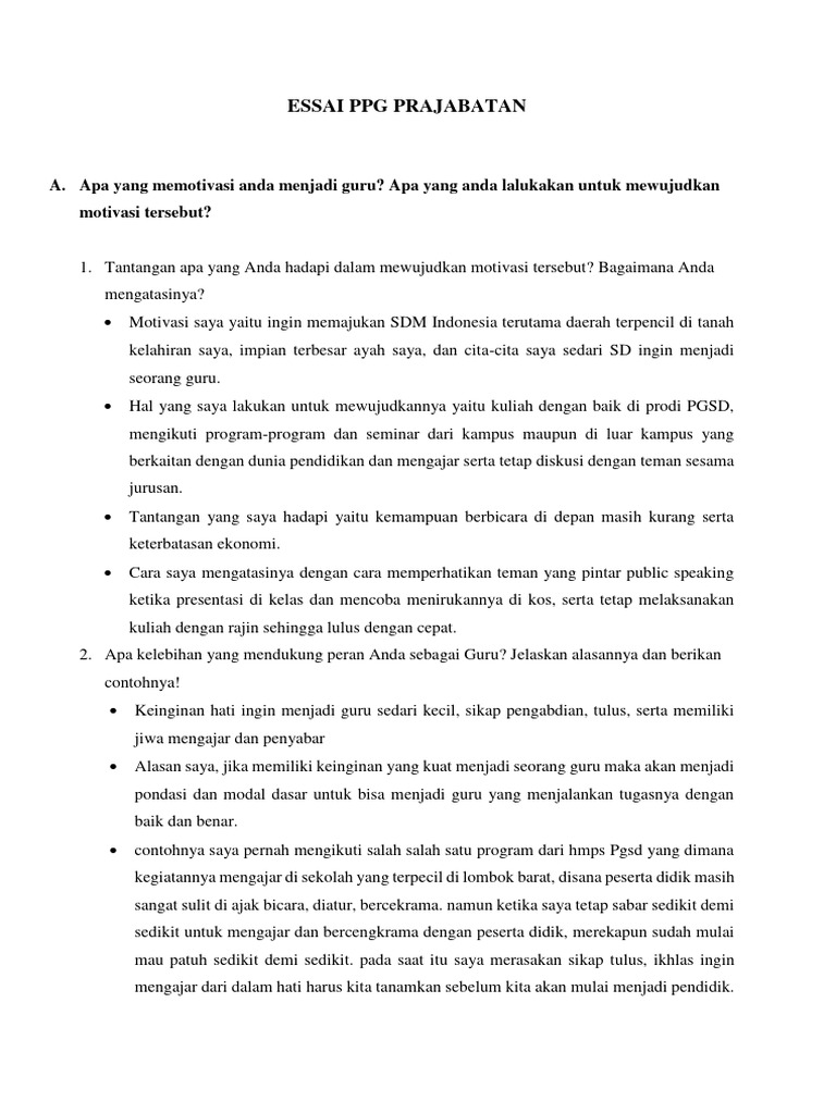 Essai PPG Prajab | PDF