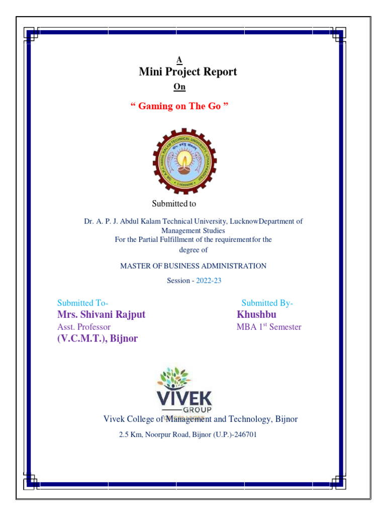 Mini Project | PDF | Video Games | Video Game Consoles