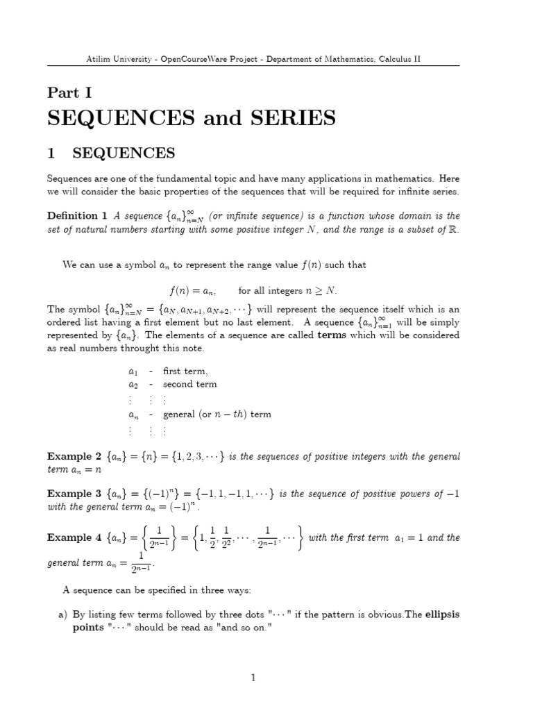 Calculus II: Sequences & Series | PDF | Limit (Mathematics) | Sequence