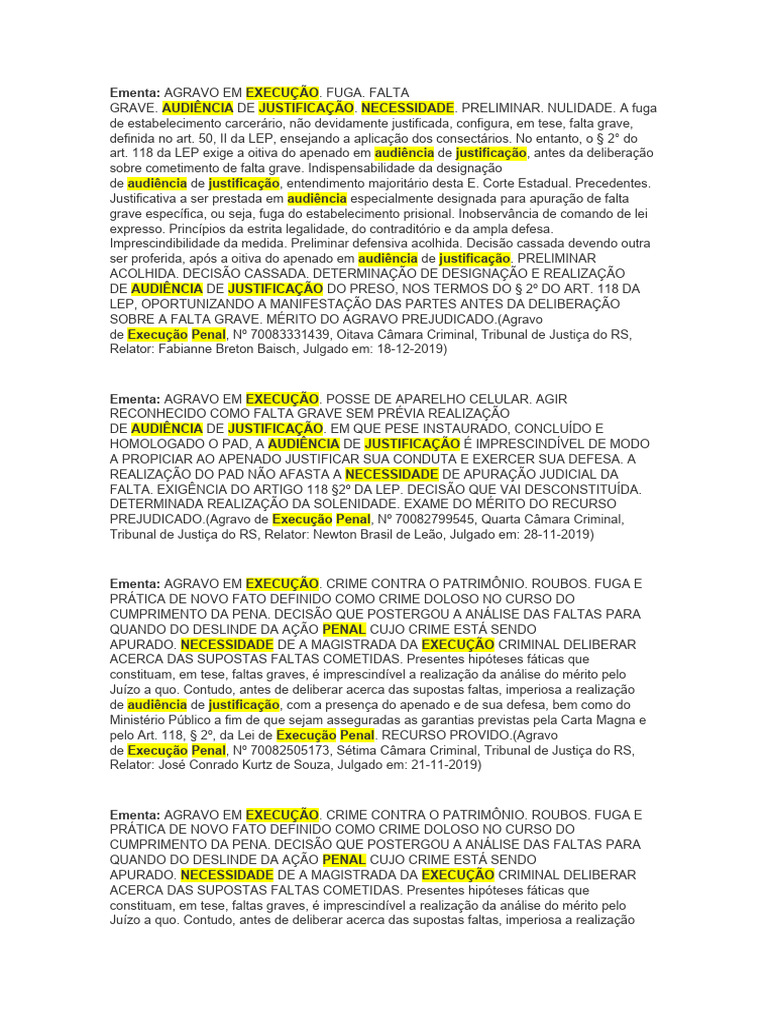 Jurisprudencias TCC Necessidade | PDF | Crimes | Crime e Violência