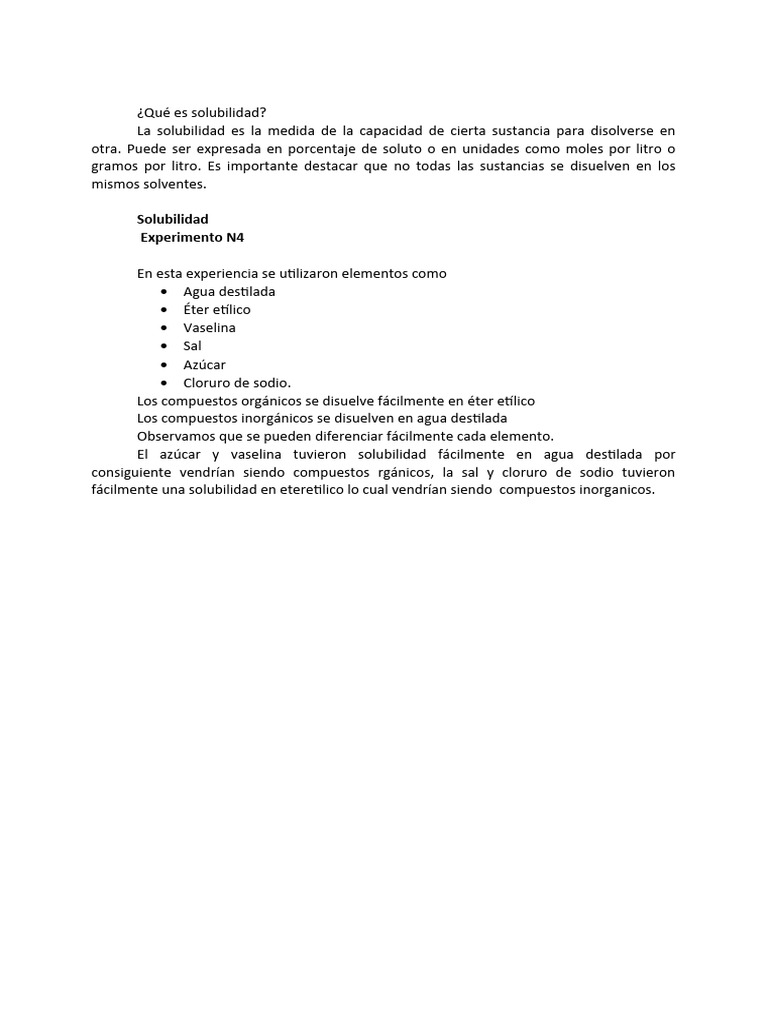 Solubilidad Pdf Solubilidad Compuestos Químicos