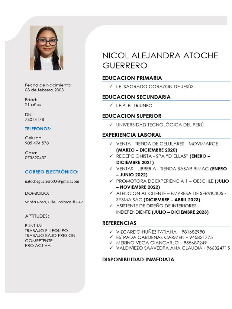 CV NICOL 2024 - Merged | PDF | Ministerio (Departamento de Gobierno) | Documento de identidad
