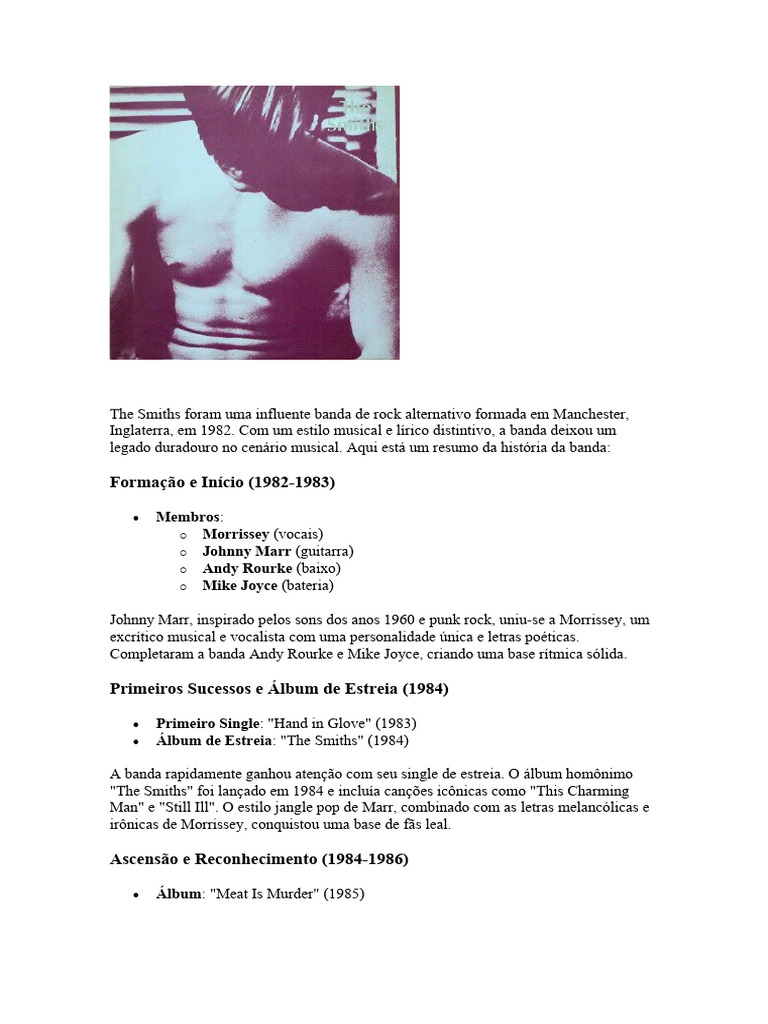 The Smiths - História Da Banda | PDF | Os Smiths | Indústria da música