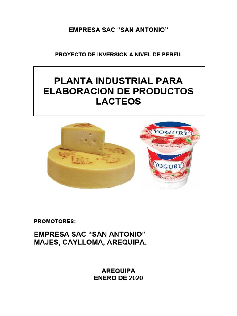 Final Proy Planta Quesera Dic-2019 | PDF | Productos lácteos | Lechería