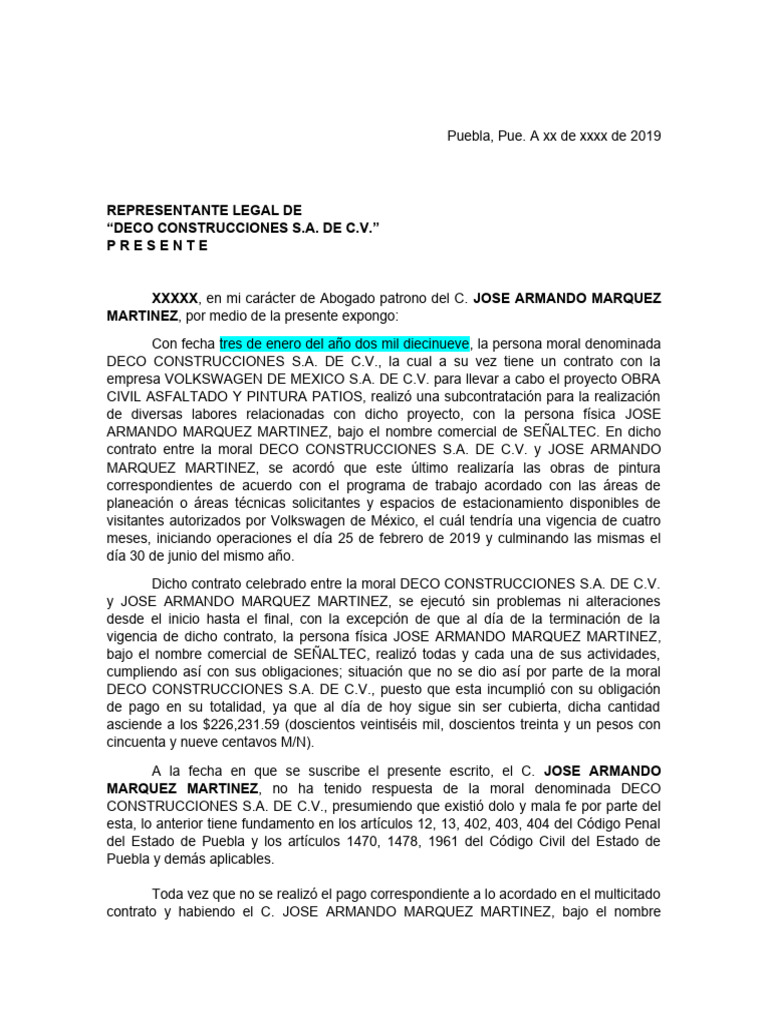 Int. Ex.j. Sr. Armando Marquez | PDF