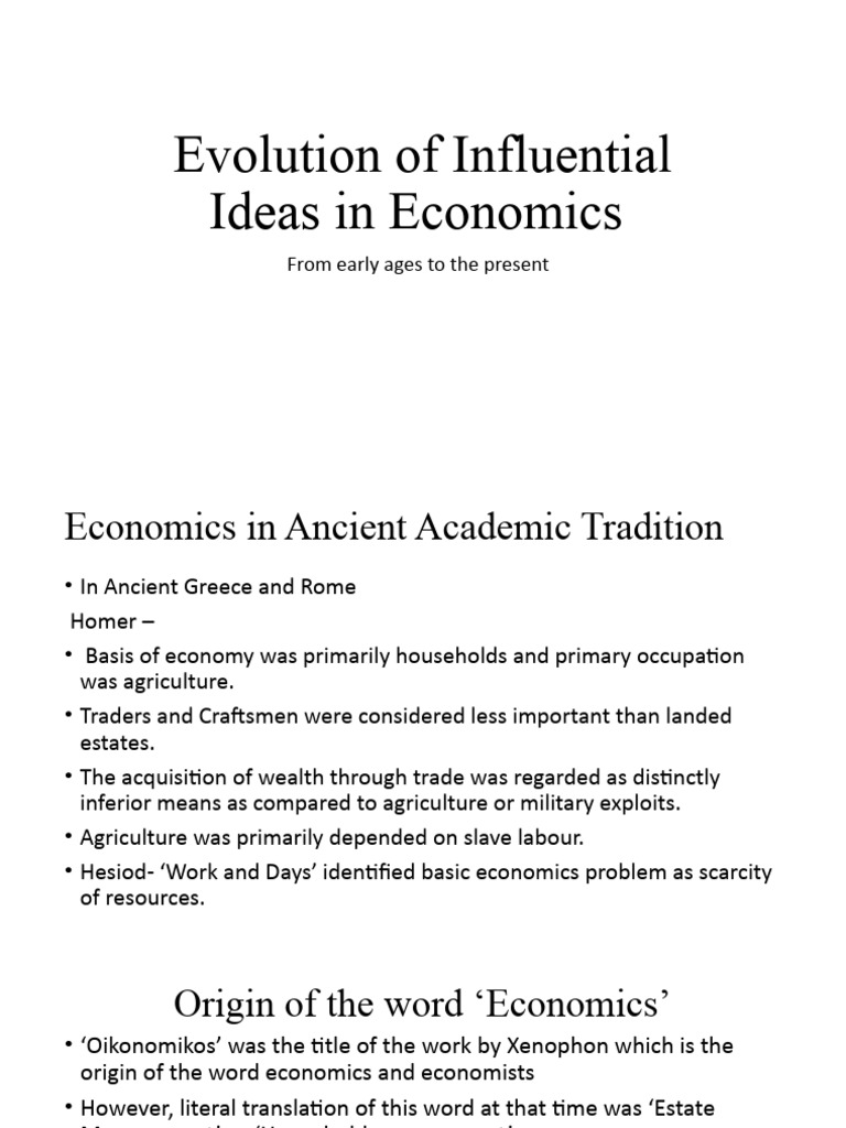 1.evolution of Influential Ideas in Economics | PDF | Economics | Interest