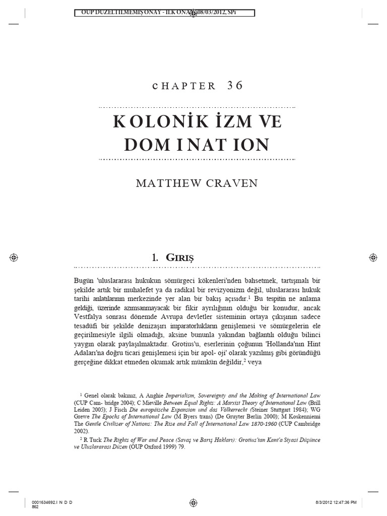 Craven - Colonialism and Domination TR | PDF