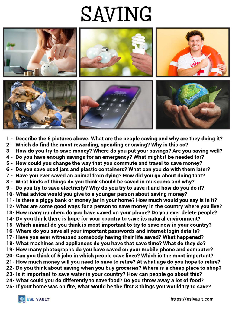 25 Conversation Questions About Saving | PDF