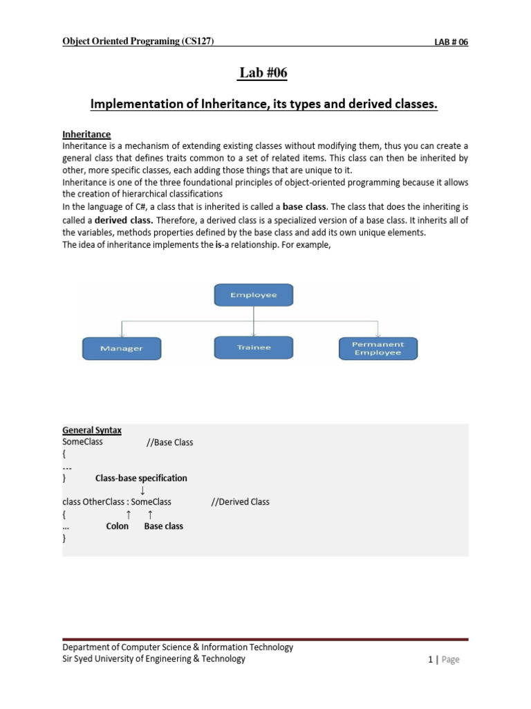 Oop Lab 6 (Jaz) | PDF | Inheritance (Object Oriented Programming ... Oop Lab 6 (Jaz) | PDF | Inheritance (Object Oriented Programming ...