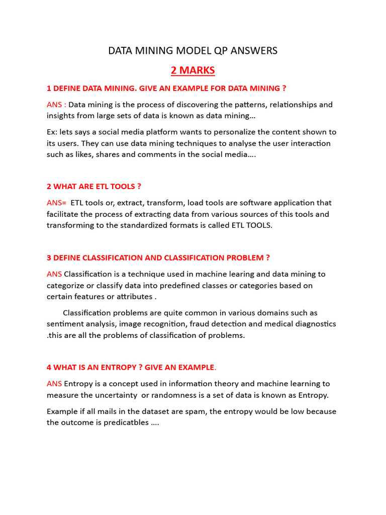 Da Model QP With Answes | PDF | Cluster Analysis | Data Mining